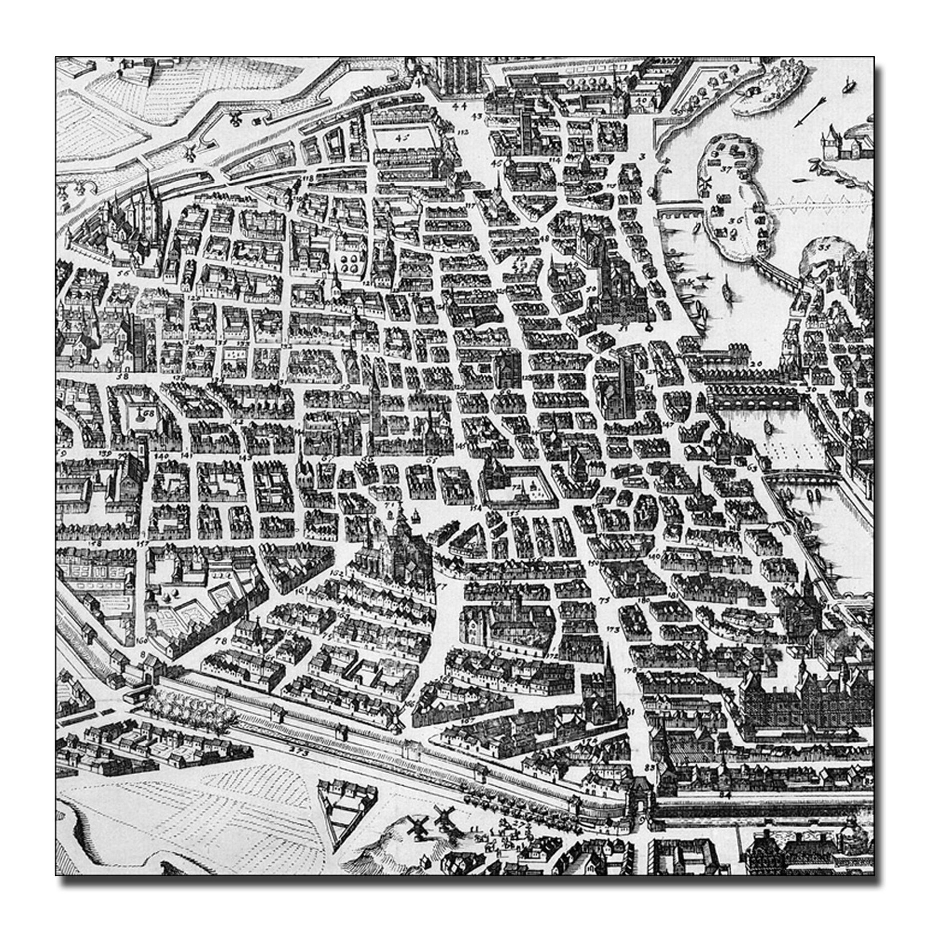 'Map of Paris, 1620' Canvas Art, 24" x 24" - Traditional - Prints And ...