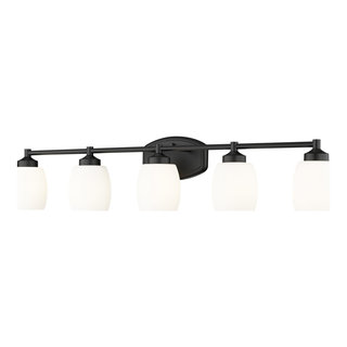 Kendrick 5-Light Vanity, Matte Black - Transitional - Bathroom Vanity ...