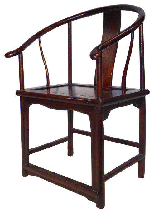 Oriental Monk Chair With Ox Horn Back - Asian - Armchairs And Accent ...