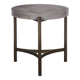 Lime Mid Century Modern End Table in Grey Concrete with Metal ...