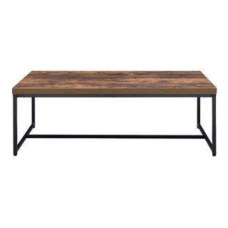 Acme Bob Coffee Table Weathered Oak and Black - Industrial - Coffee ...