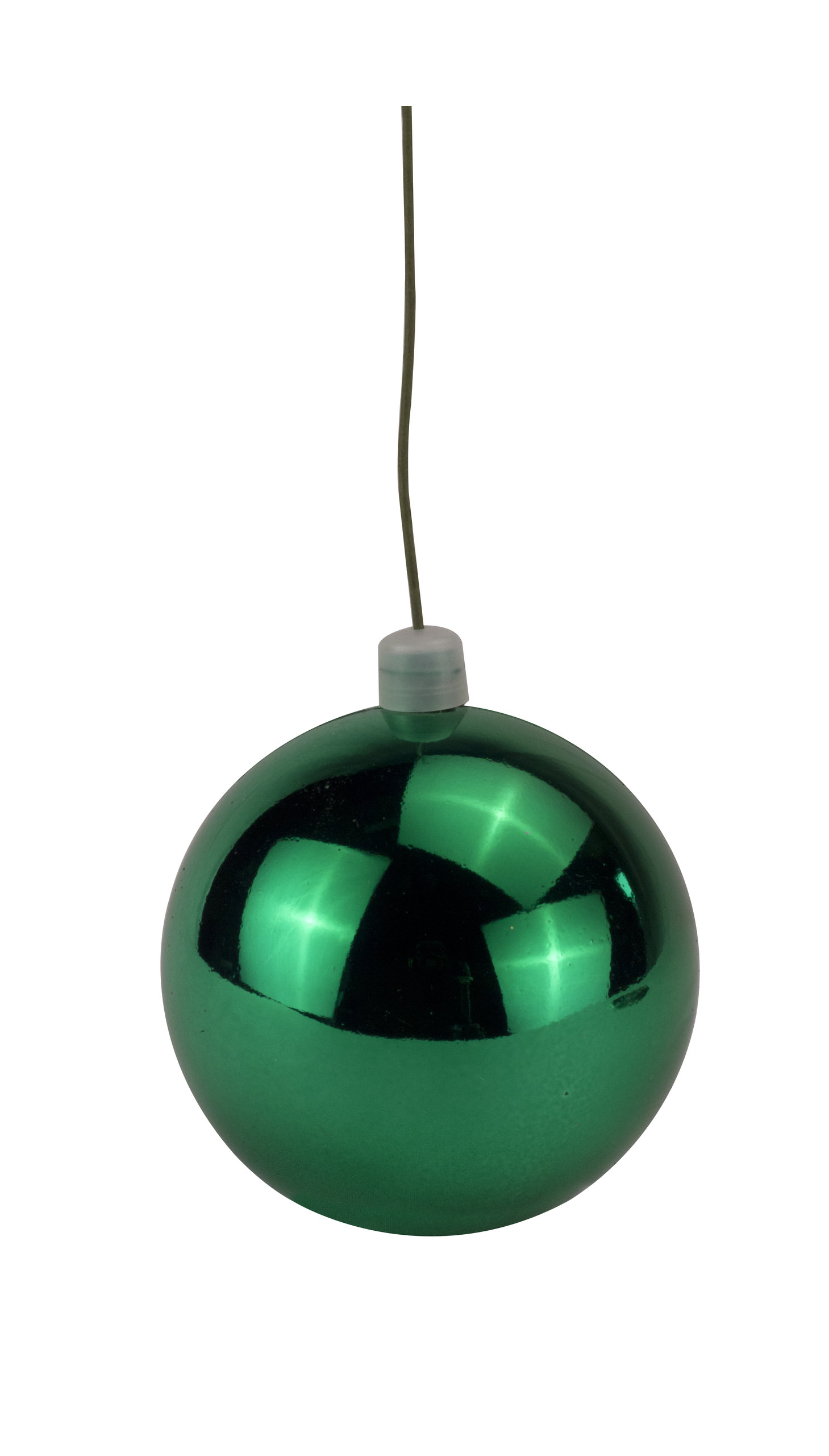 80Mm 3" Shiny Green Ball Ornament With Wire And Uv Coating ...
