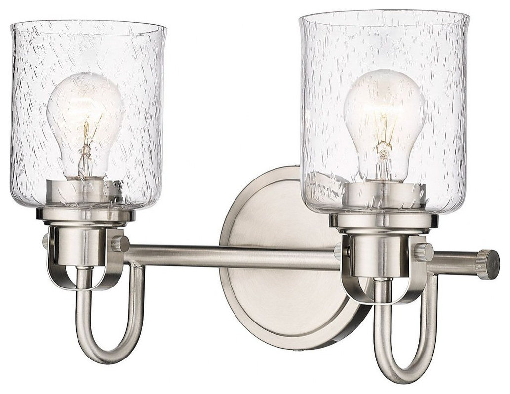 2 Light Vanity Light Fixture In Transitional Style-9.5 Inches Tall and ...