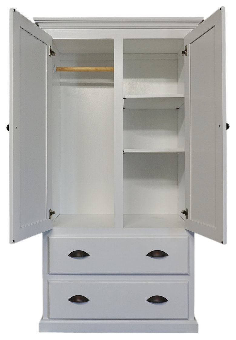 Modern Solid Wood Armoire With Arched Door With Mirror - Transitional - Armoires And Wardrobes ...