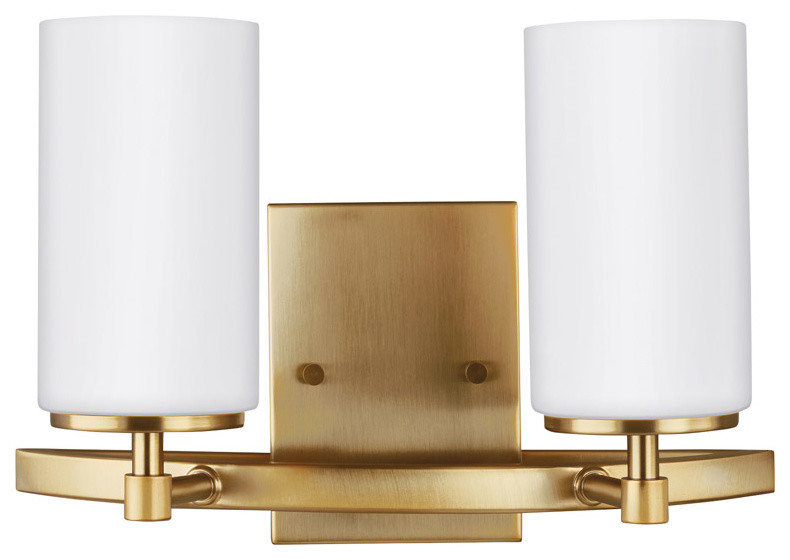 Alturas 2-Light Bathroom Vanity Light in Satin Brass, 14.000 ...