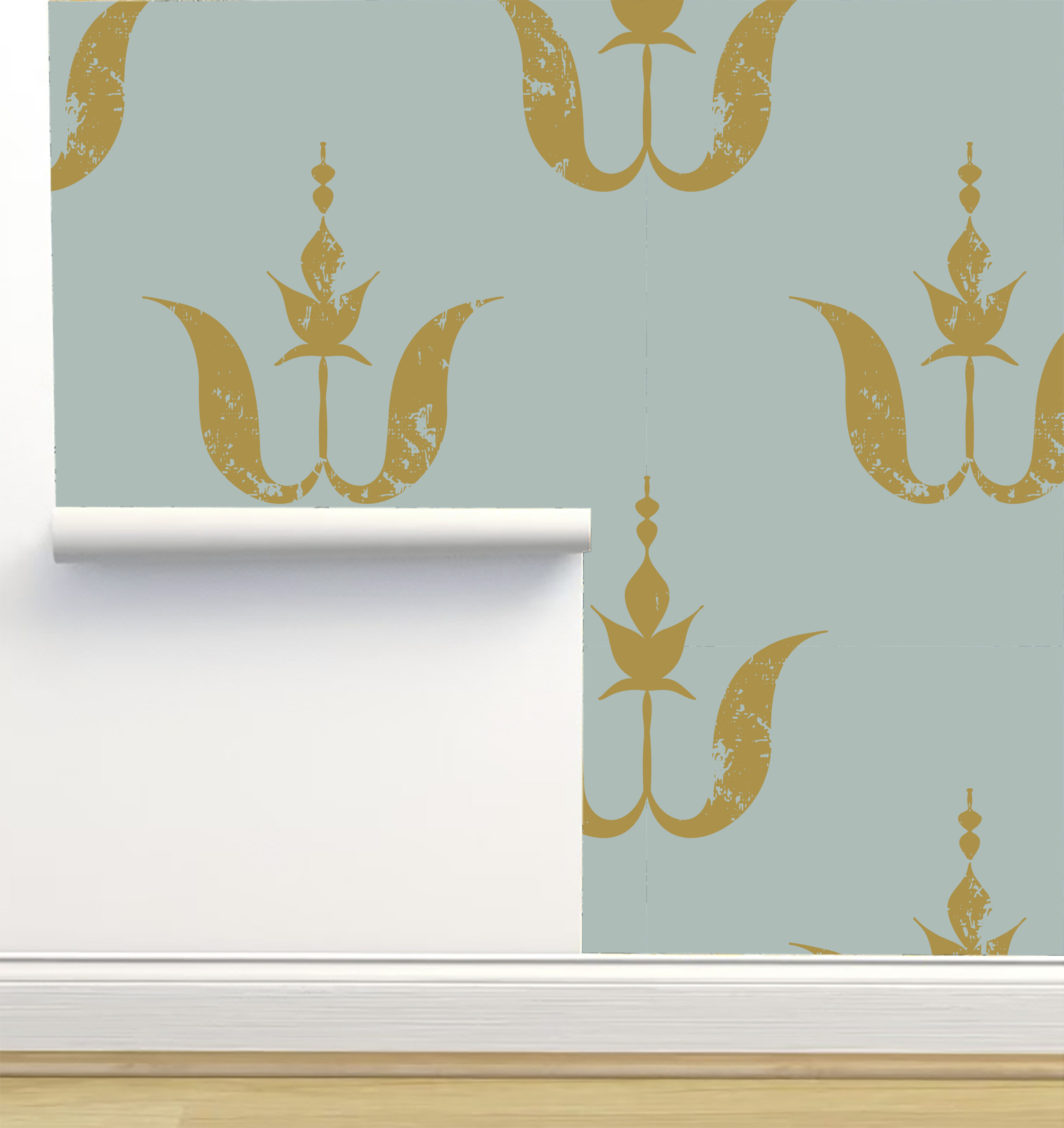 Antiques Gold Wallpaper by Monor Designs, 24"x72" - Contemporary - Wallpaper - by Limitless ...