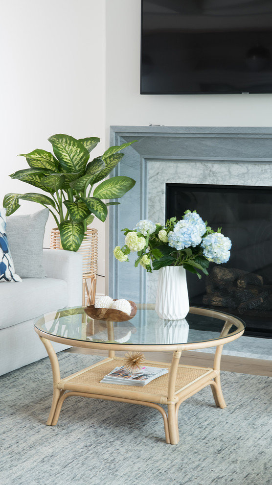 Visayas Rattan Coffee Table with Glass Top, Natural - Tropical - Coffee ...