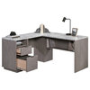 Sauder East Rock Engineered Wood L-Shaped Desk in Ashen Oak Finish ...