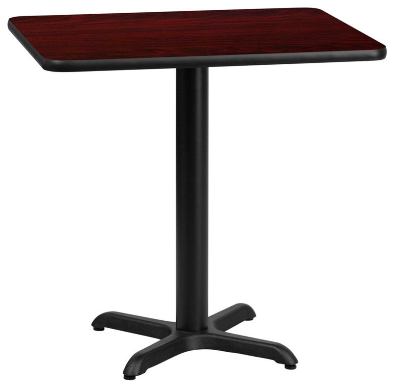 24"x30" Rectangular Laminate Table Top With 22"x22" Table Height Base ...