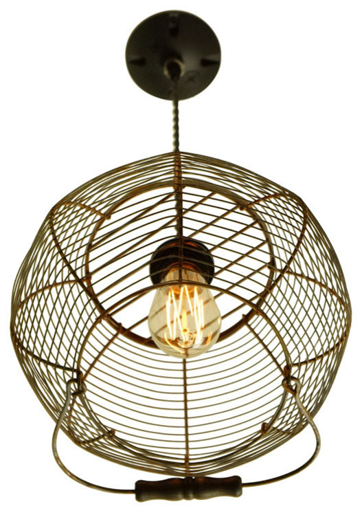 1-Bulb Farmhouse Wire Cage Light - Industrial - Pendant Lighting - by ...