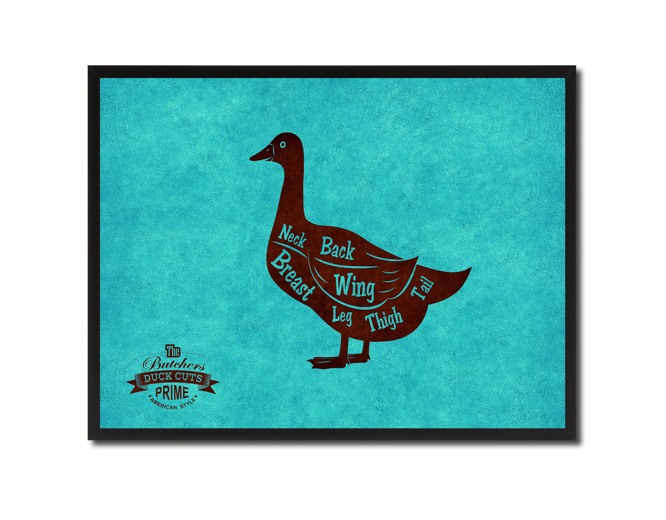 Duck Meat Cuts Butchers Chart Print on Canvas with Picture Frame, 13 ...
