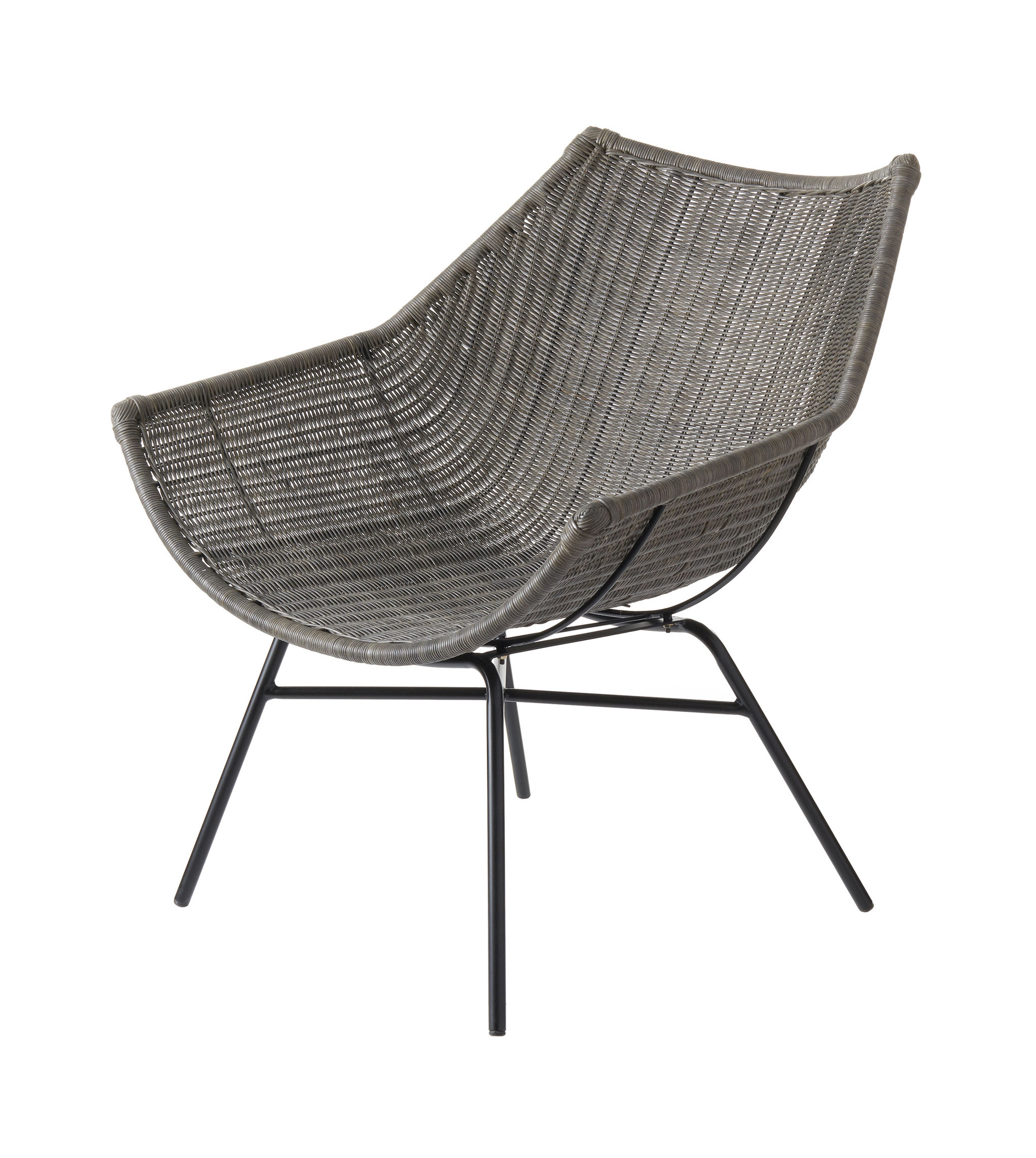Kamala Gray Stained Rattan Lounge Chair - Tropical - Armchairs And ...