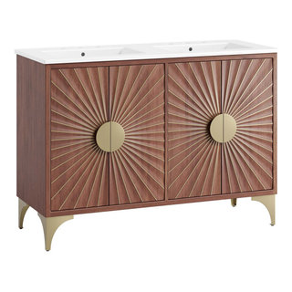 Daylight 48" Double Sink Bathroom Vanity - Midcentury - Bathroom ...