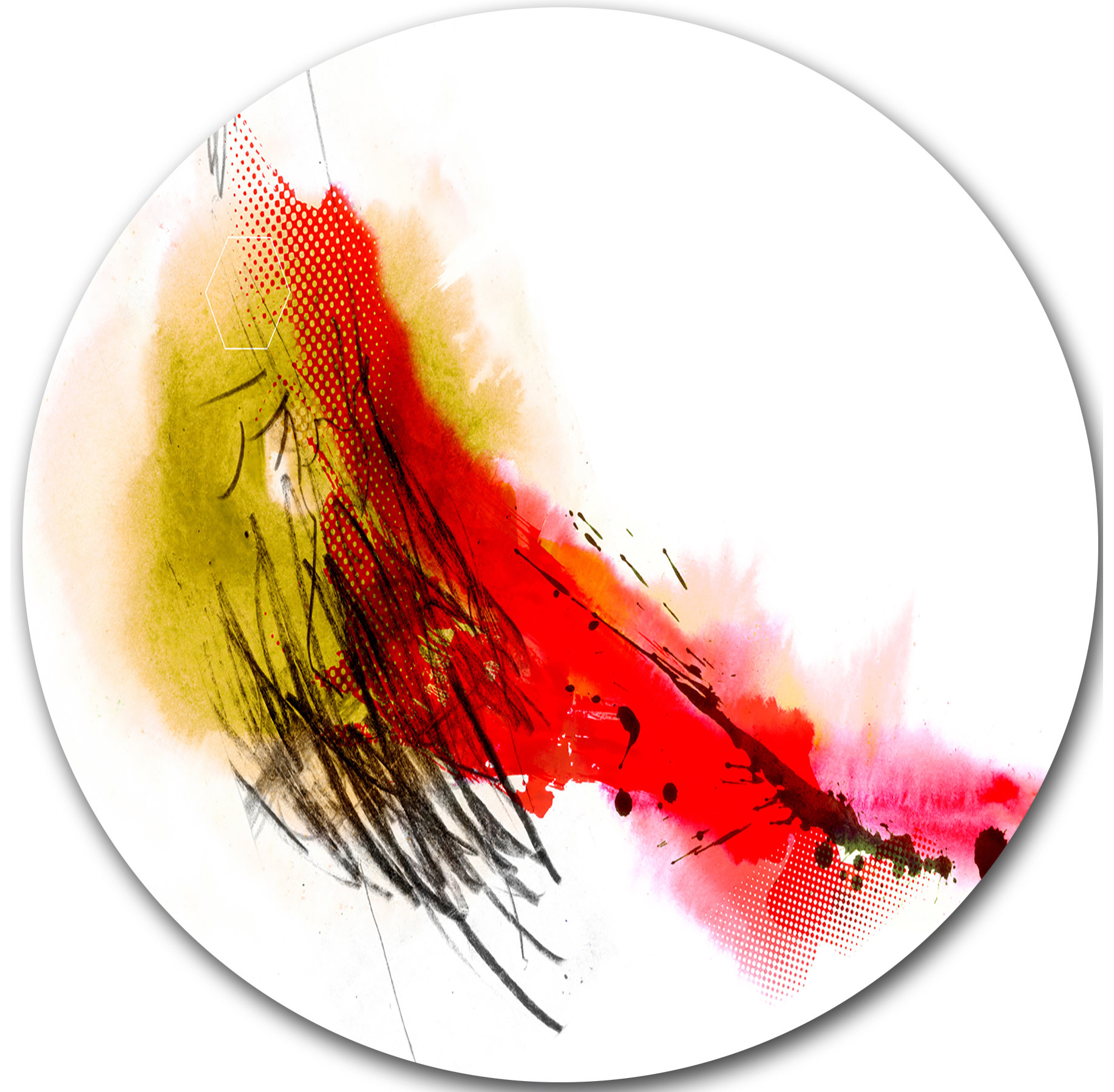 Multicolor Stain, Abstract Round Wall Art, Disc of 36 inch ...