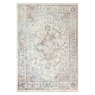 Dynamic Rugs Mood 8457 Vintage and Distressed Rug, Red Blue Ivory, 3'0 ...