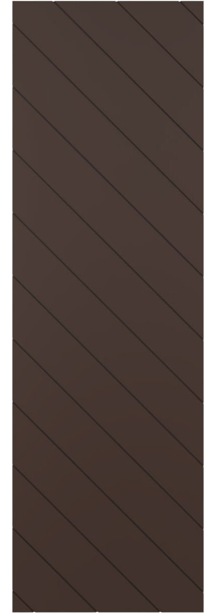 True Fit PVC Diagonal Slat Modern Style Fixed Mount Shutters, 18"W x 77 ...