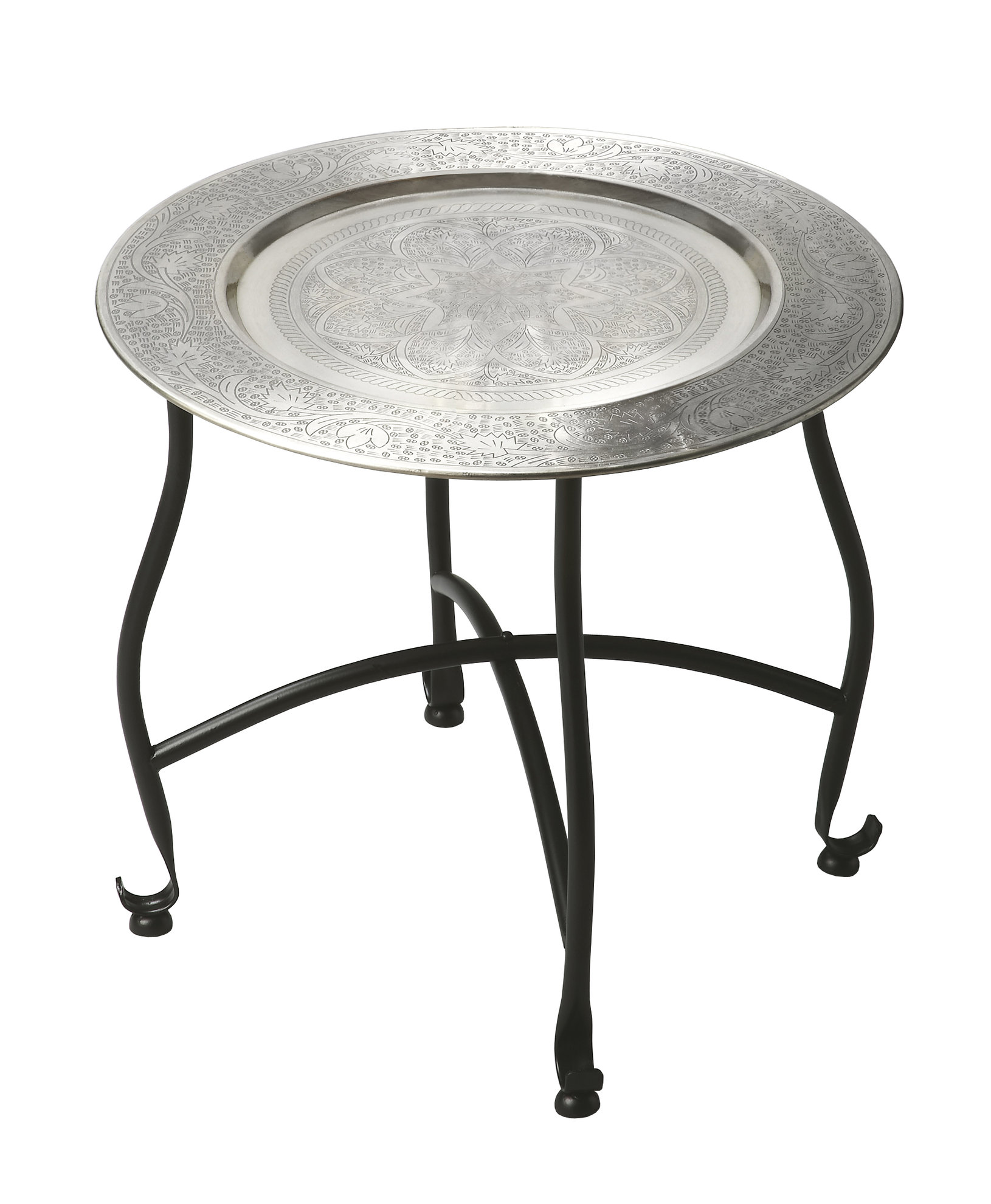 Butler Moroccan Metal Tray Table - Mediterranean - Side Tables And End ...