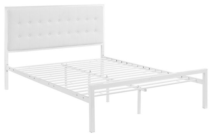 Millie Queen Vinyl Bed - Contemporary - Platform Beds - by ZFurniture | Houzz