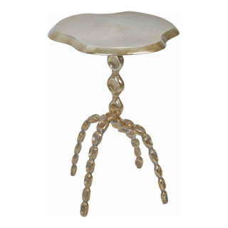 Aluminum Accent Table with Irregular Top and Burnished Edges, Bronze ...