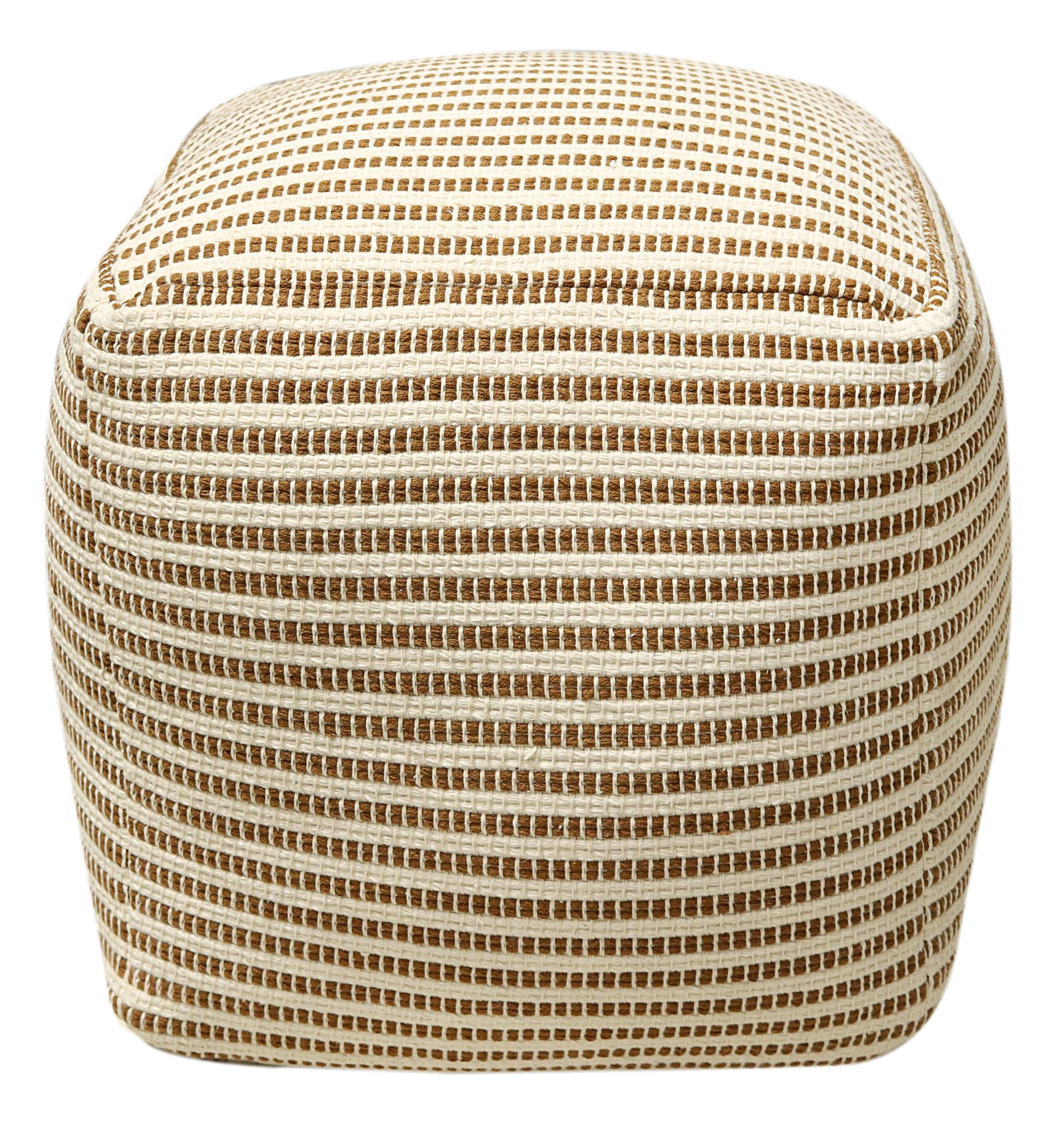 White Hand-woven Lodo Pouf, 18" Cube, 18" Cube - Transitional - Floor Pillows And Poufs - by ...