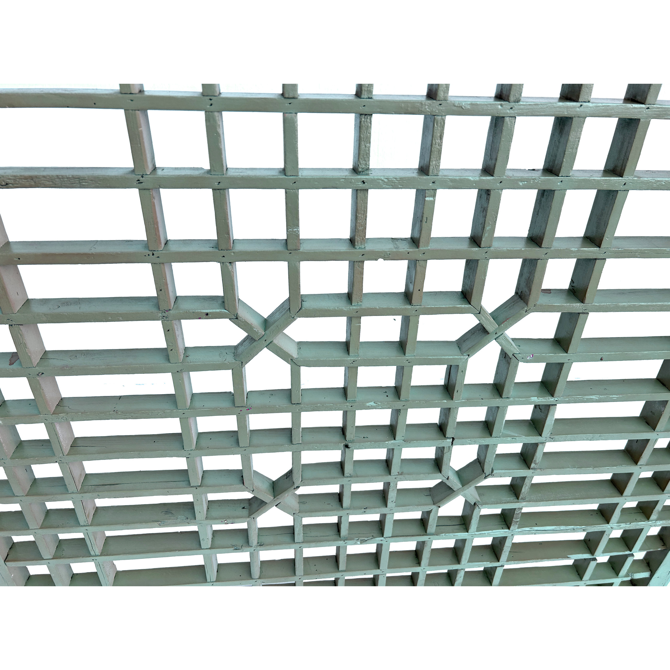 Vintage Rustic Pastel Light Green Grid Geometric Wood Wall Panel ...