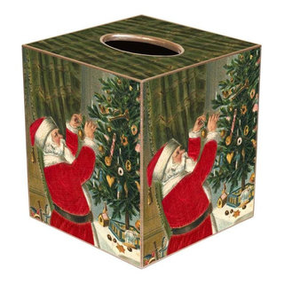 TB1511 - Santa with Christmas Tree Tissue Box Cover - Traditional ...