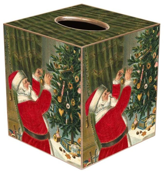 TB1511 - Santa with Christmas Tree Tissue Box Cover - Traditional ...