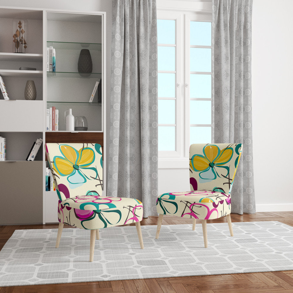 Multicolor Flowers Chair - Midcentury - Armchairs And Accent Chairs ...