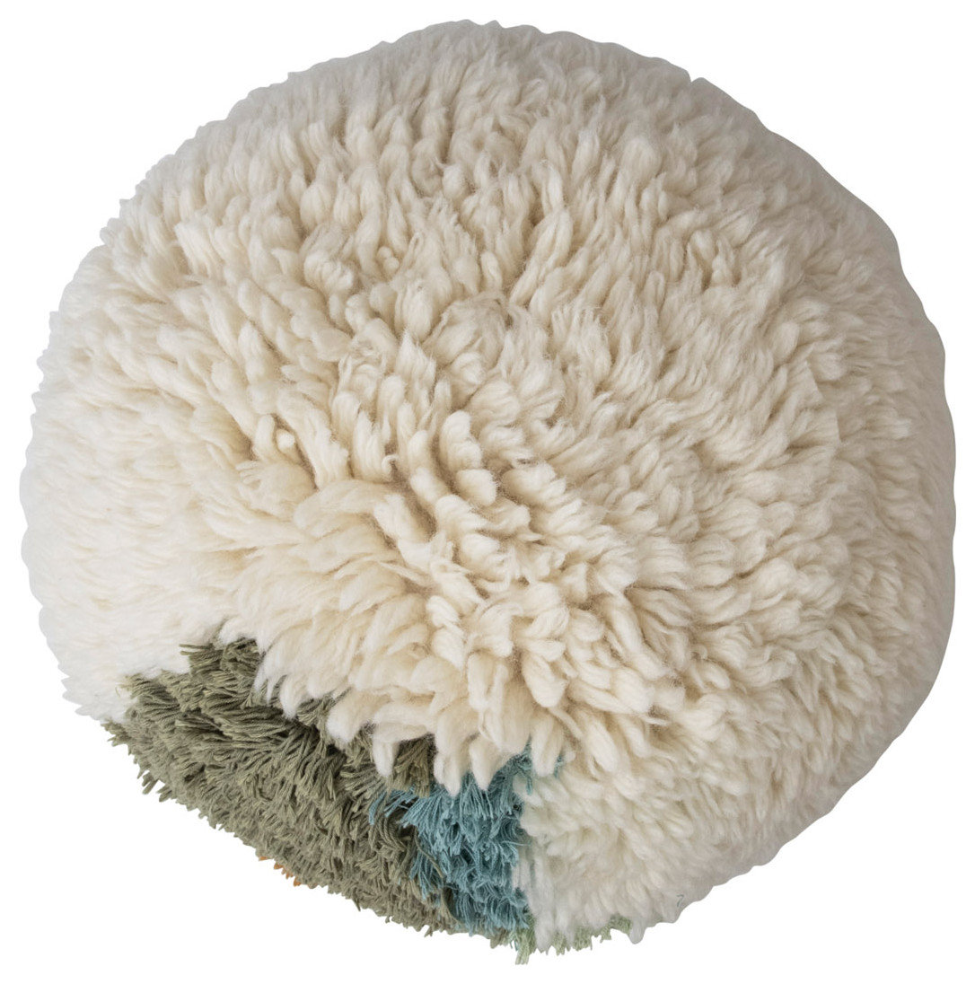 Wool Shag Pouf With Abstract Design - Contemporary - Floor Pillows And ...