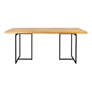 Wooden Herringbone Dining Table | Dutchbone Class - Industrial - Dining Tables - by OROA ...