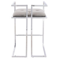 Coralie Silver Satin Kitchen Counter Stool - Contemporary - Bar Stools ...