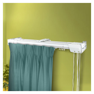 Heavy Duty Double Traverse Rod, Center Open, 48-84" - Contemporary ...