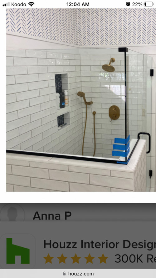 Shower glass head frame vs bracket