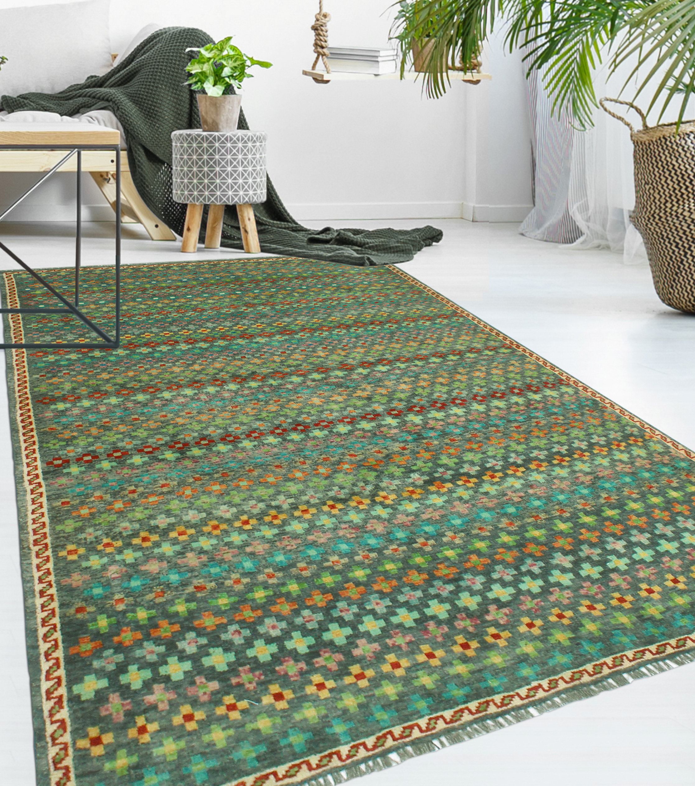 Balochi Adella Gray/Gold Rug, 5'3x8'2, 5'3x8'2 - Southwestern - Area ...