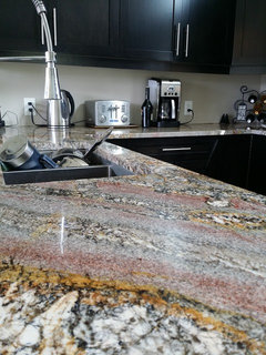 Backsplash for busy granite