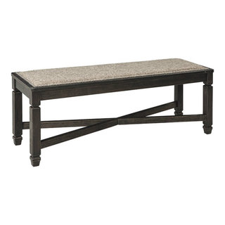 Ashley Tyler Creek Upholstered Dining Bench in Gray and Brown ...
