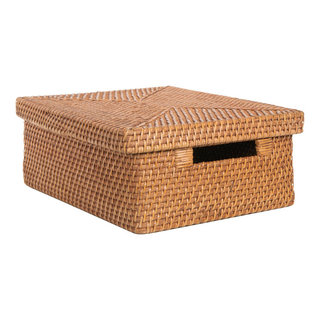 Loma Rattan Storage Box and Shelf Storage Basket - Tropical - Storage ...