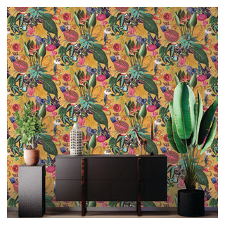 Bold Tropical Floral Wallpaper, Sample - Tropical - Wallpaper - by ...