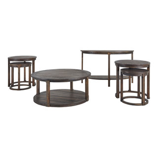 Grady 4PC Occasional Table Collection, Brown - Rustic - Coffee Table ...