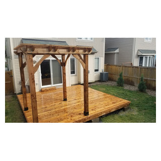 16'x16' Pressure treated wood deck with 8'x8' pergola - Modern - Deck ...