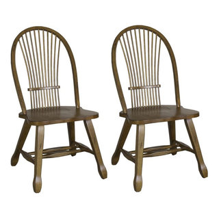 Sheaf Back Side Chair - Oak-Set of 2 Traditional Brown - Traditional ...
