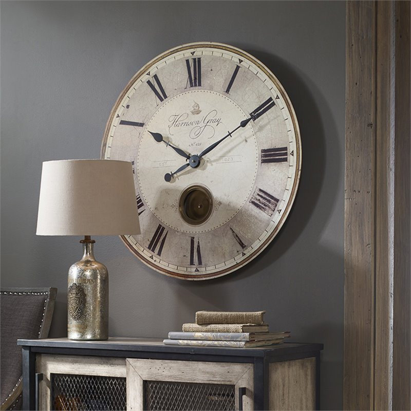 Bowery Hill Contemporary 30" Round Wall Clock in Black and Ivory ...