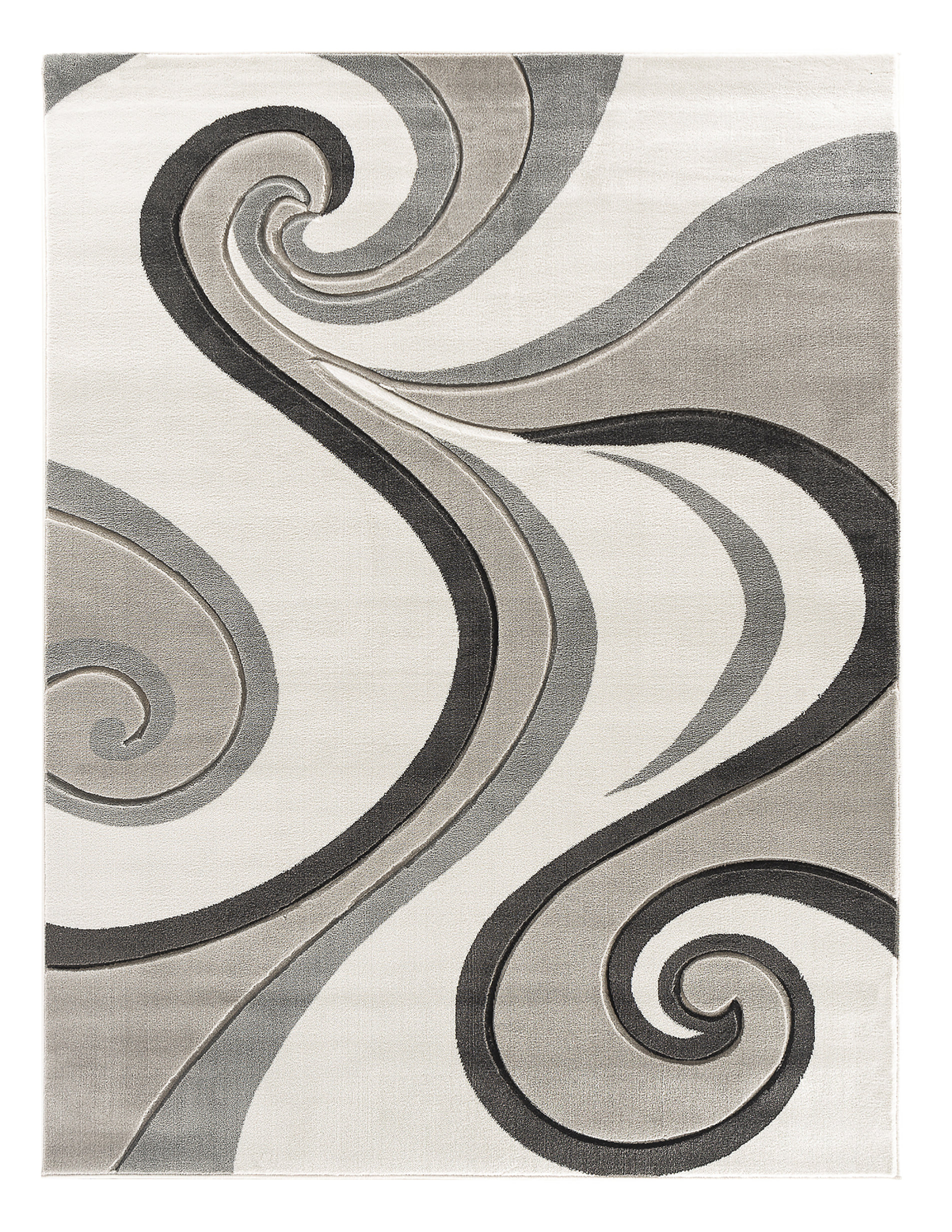 Silver Grey Swirls Hand-Carved Soft Living Room Modern Contemporary ...