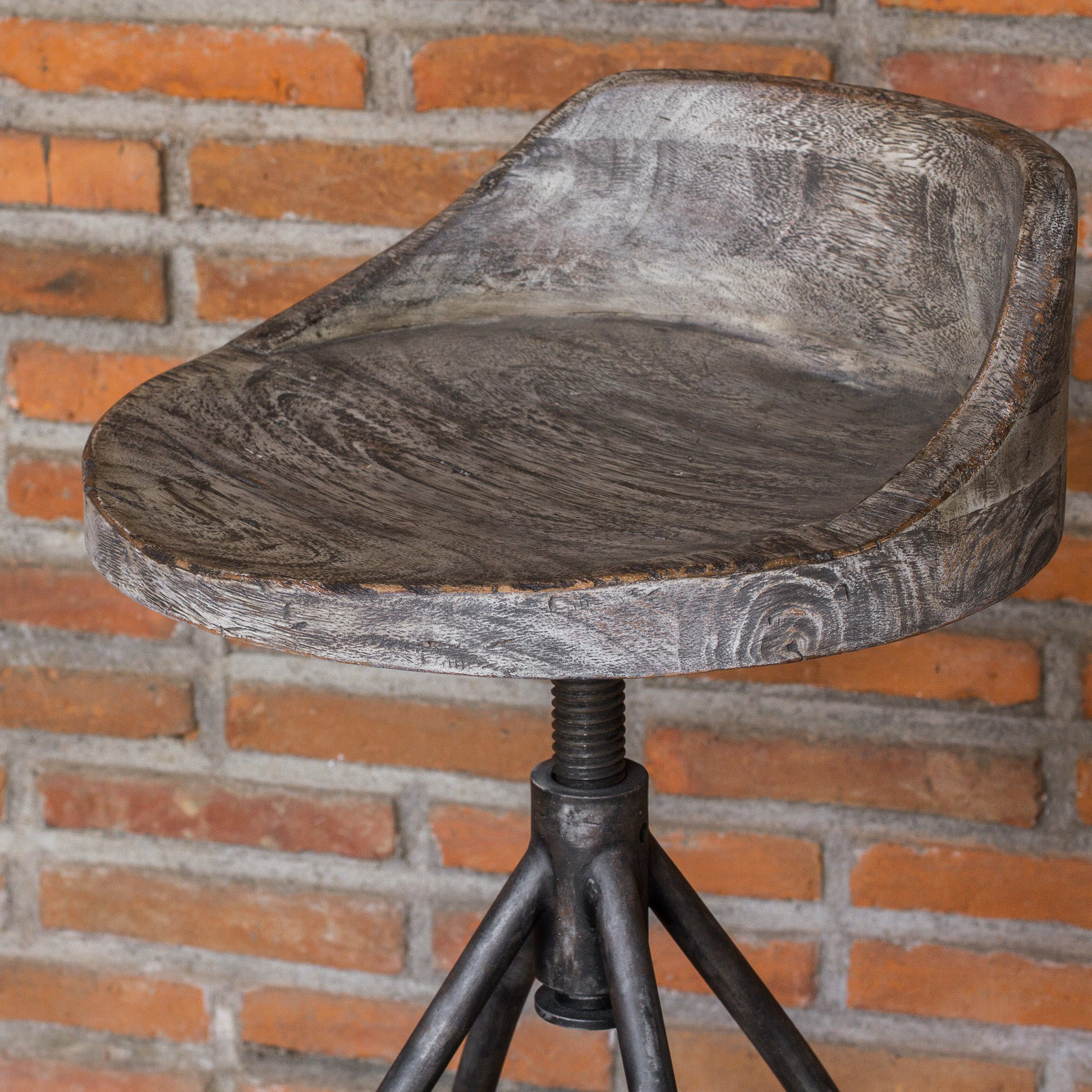 Uttermost Kairu Wooden Bar Stool - Industrial - Bar Stools And Counter ...
