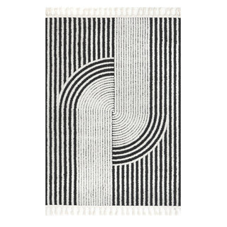nuLOOM Ollie Modern Striped Tasseled Area Rug, 5'3"x7'6" - Contemporary ...