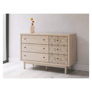 Birkmore Tan 6-Drawer Dresser, 51" W x 19" D x 34" H - Contemporary ...