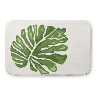 24" x 17" Big Leaf Bathmat, Green, 24" x 17" - Tropical - Bath Mats ...