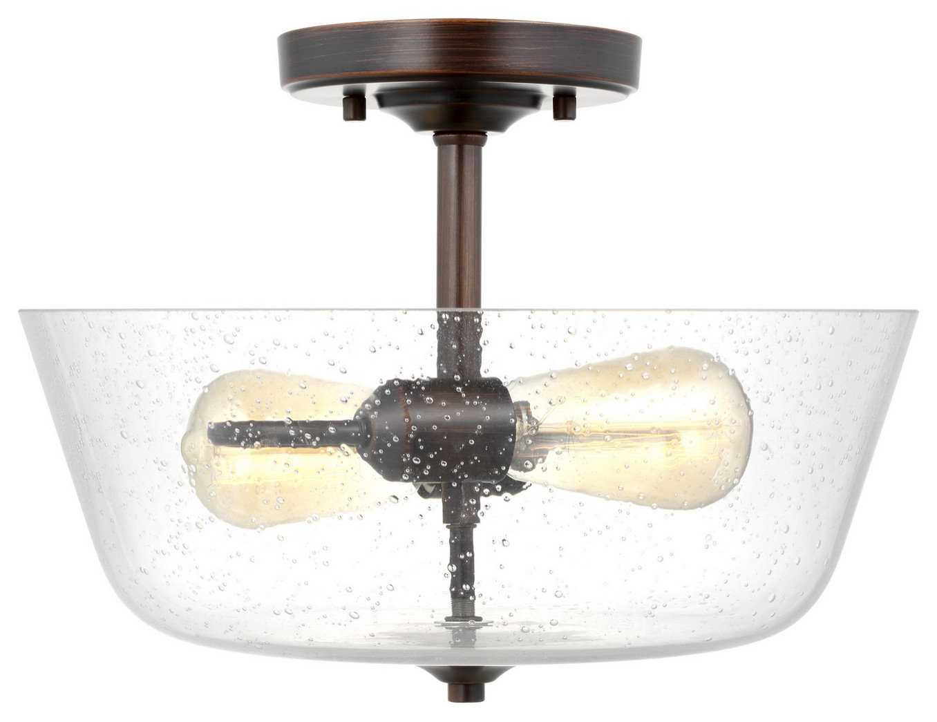 Belton 2-Light Ceiling Semi-Flush Mount, Bronze - Transitional - Flush ...