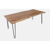 Nature's Edge Solid Acacia 79 Modern Live Edge Dining Table - Tropical ...