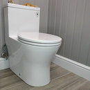 WoodBridge Short Compact One Piece Toilet With Soft Closing Seat ...